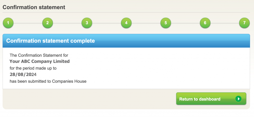 Confirmation Statement - Submit Companies House CS01